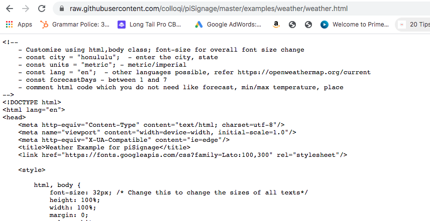 weather widget for digital signage displays